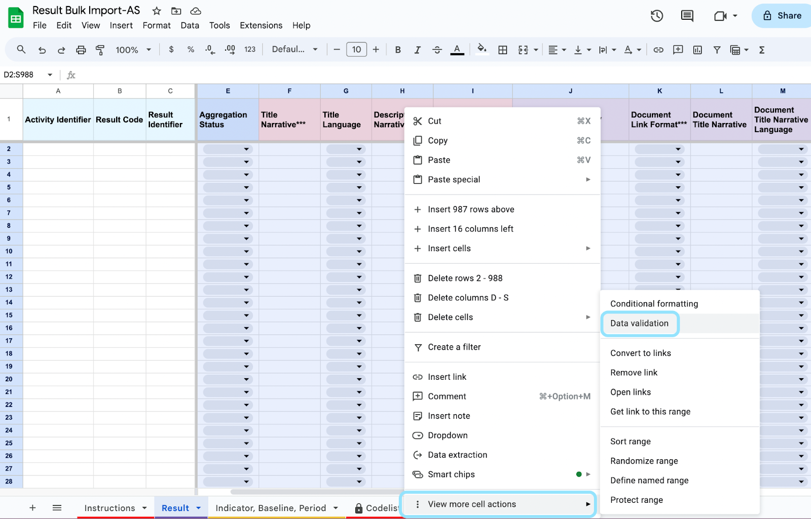 Copy pasting data from an external source – AidStream