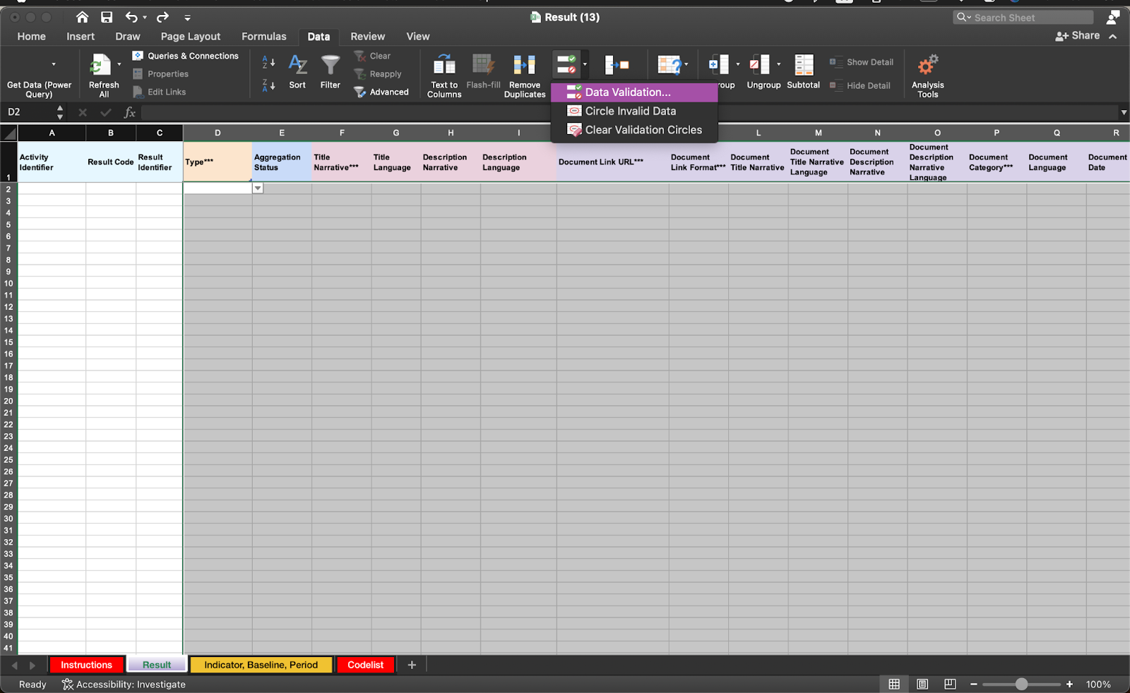 Copy pasting data from an external source – AidStream